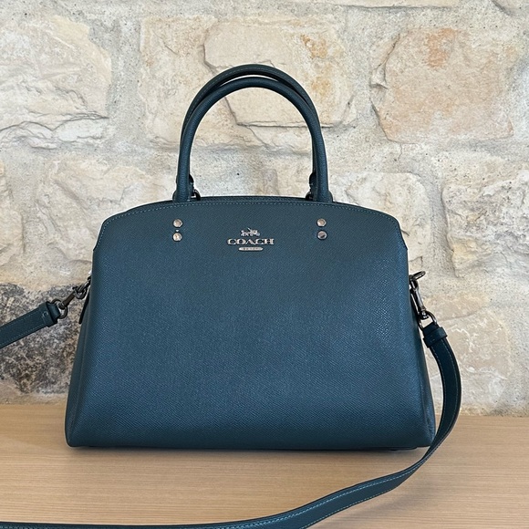 Coach | Bags | Coach Large Lillie 9493 Leather Forest Green Satchel ...